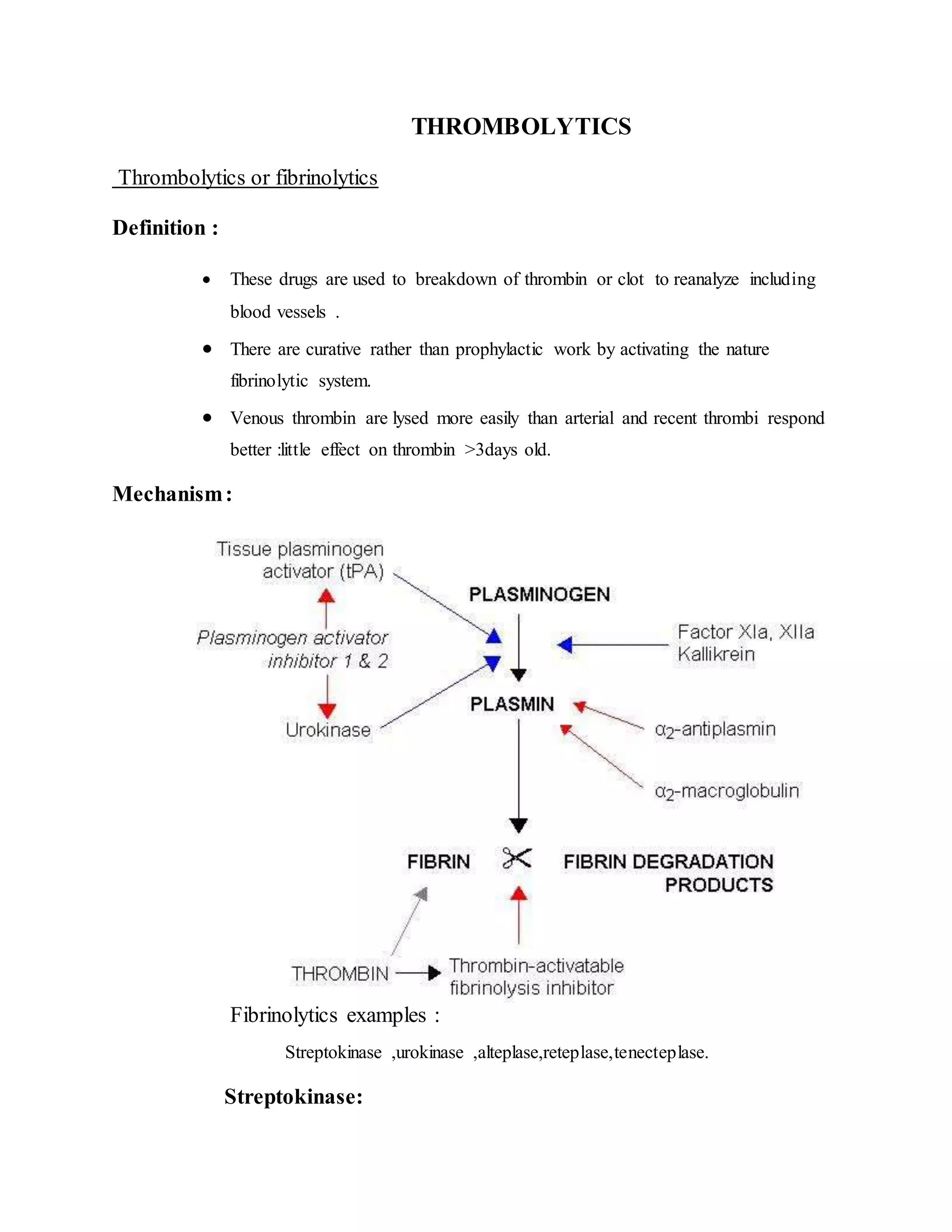 Thrombolytics notes by P. Varalakshmi | DOCX