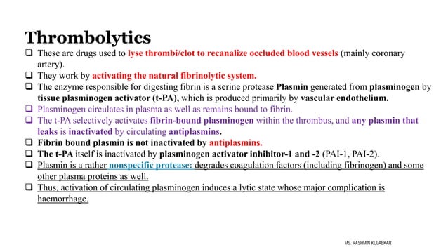 Thrombolytics ppt | PPTX