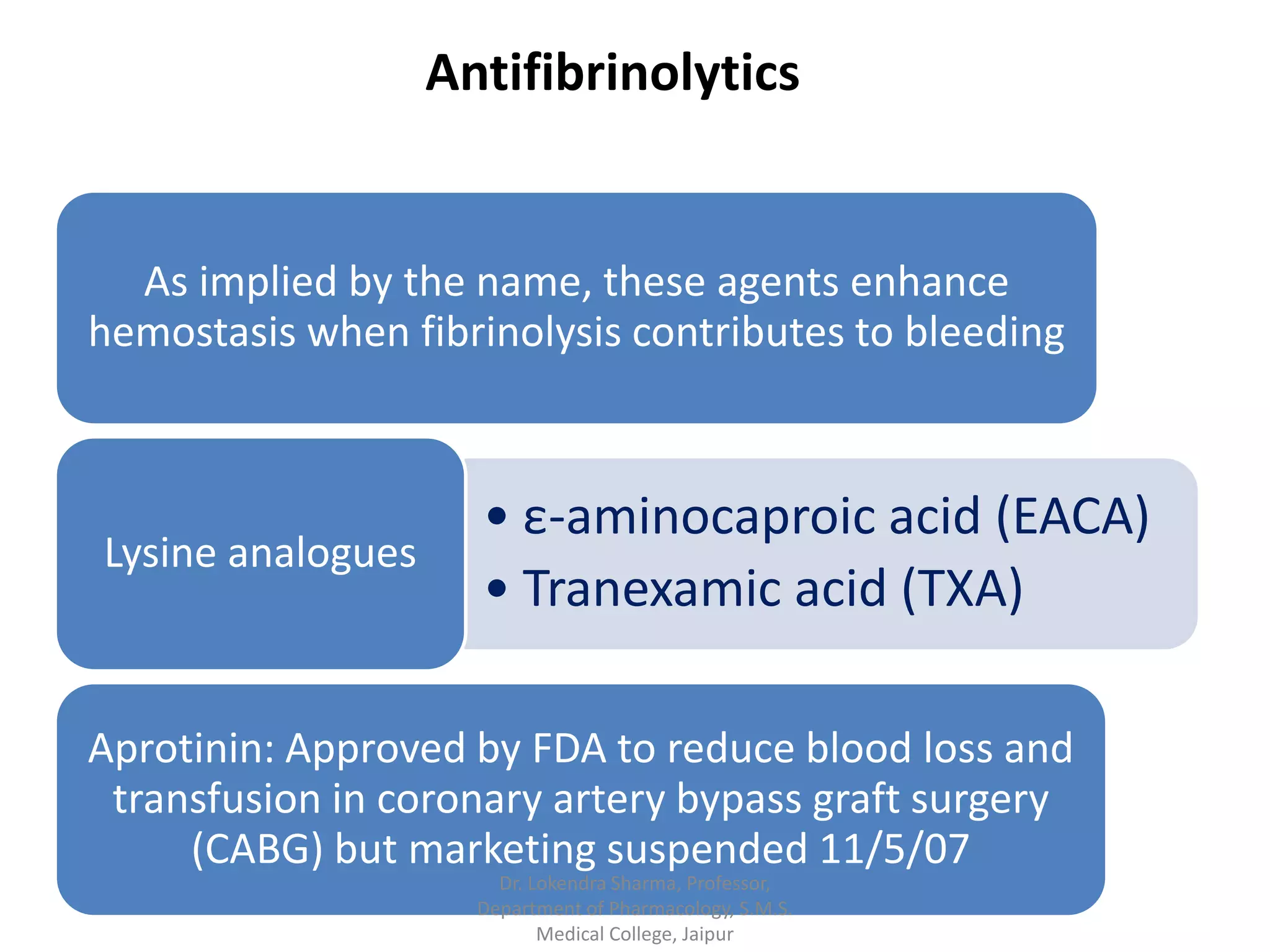 Thrombolytics or Fibrinolytics | PPTX