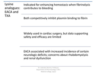 Thrombolytics or Fibrinolytics | PPTX