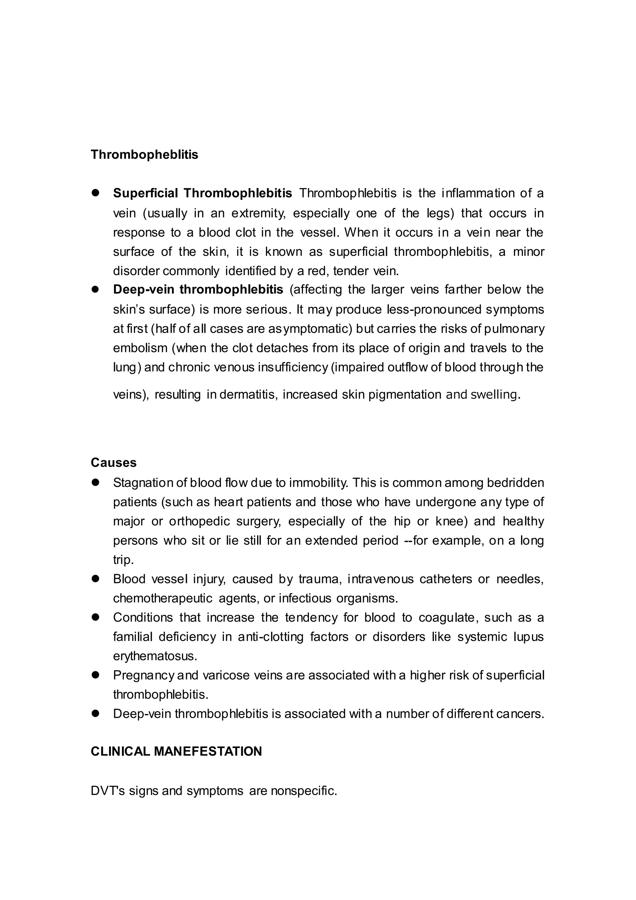 VENOUS DISORDERS (thrombopheblitis) | DOC