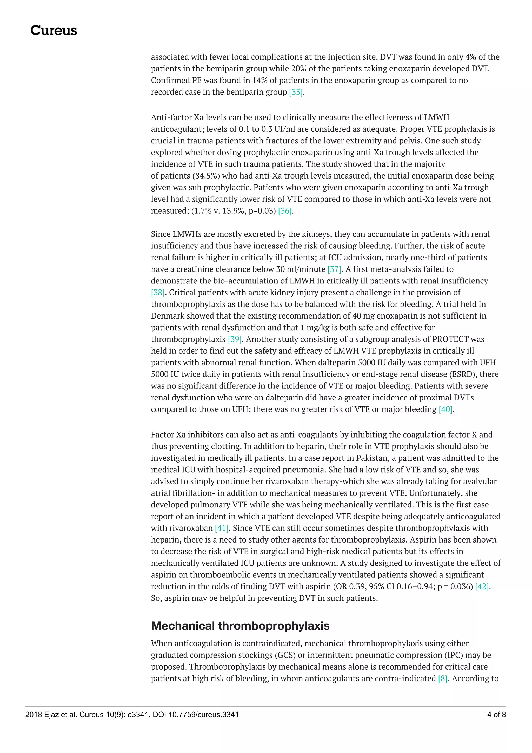 Thromboprophylaxis in icu patient | PDF