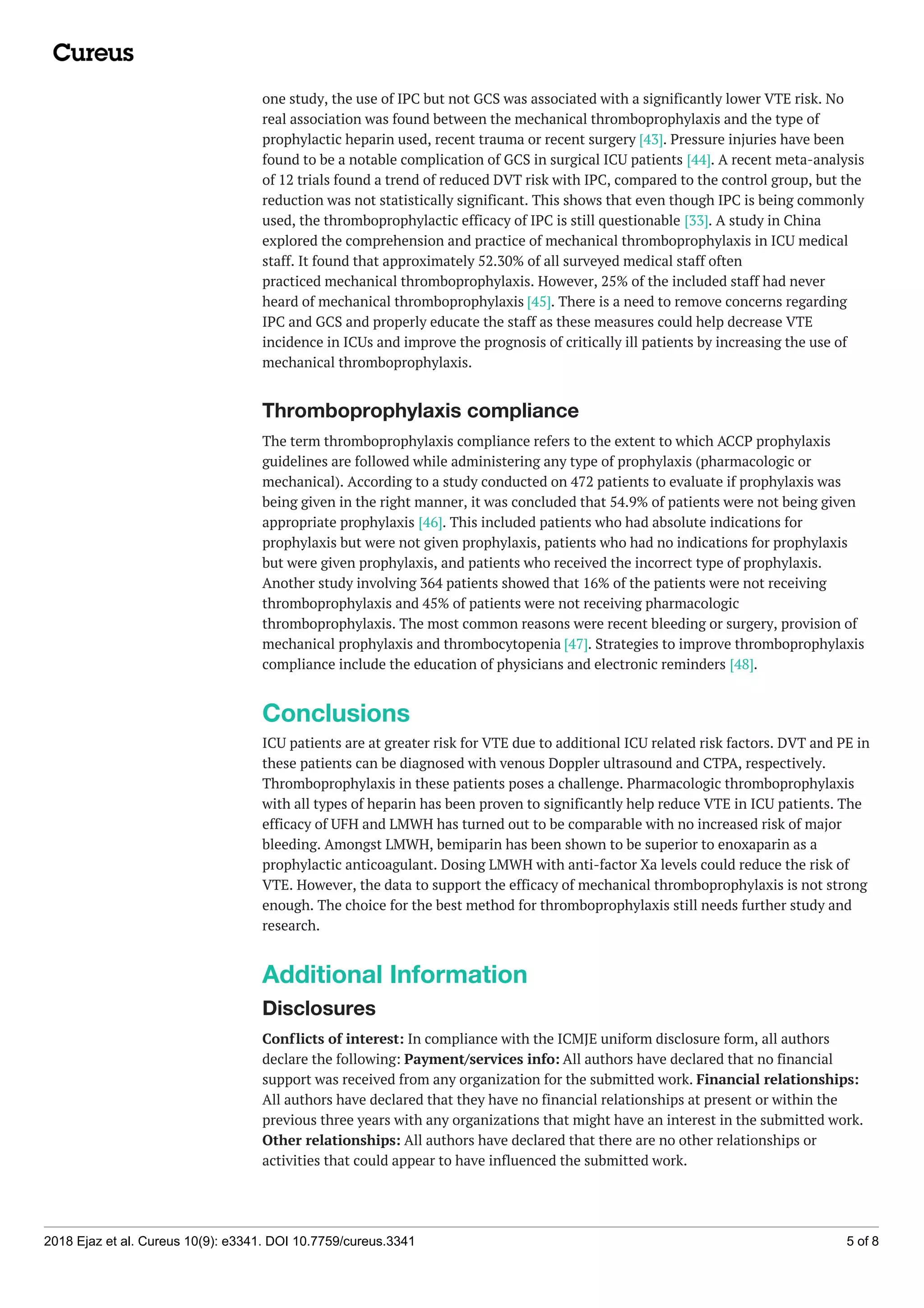 Thromboprophylaxis in icu patient | PDF
