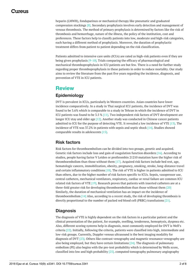 Thromboprophylaxis in icu patient | PDF