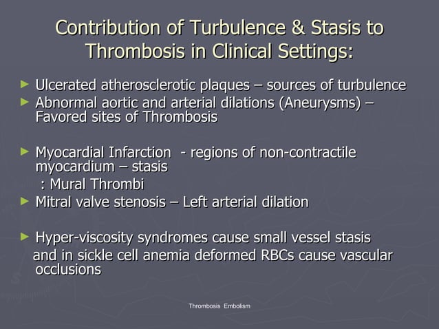 Thrombosis & embolism | PPT | Blood Disorders | Diseases and Conditions