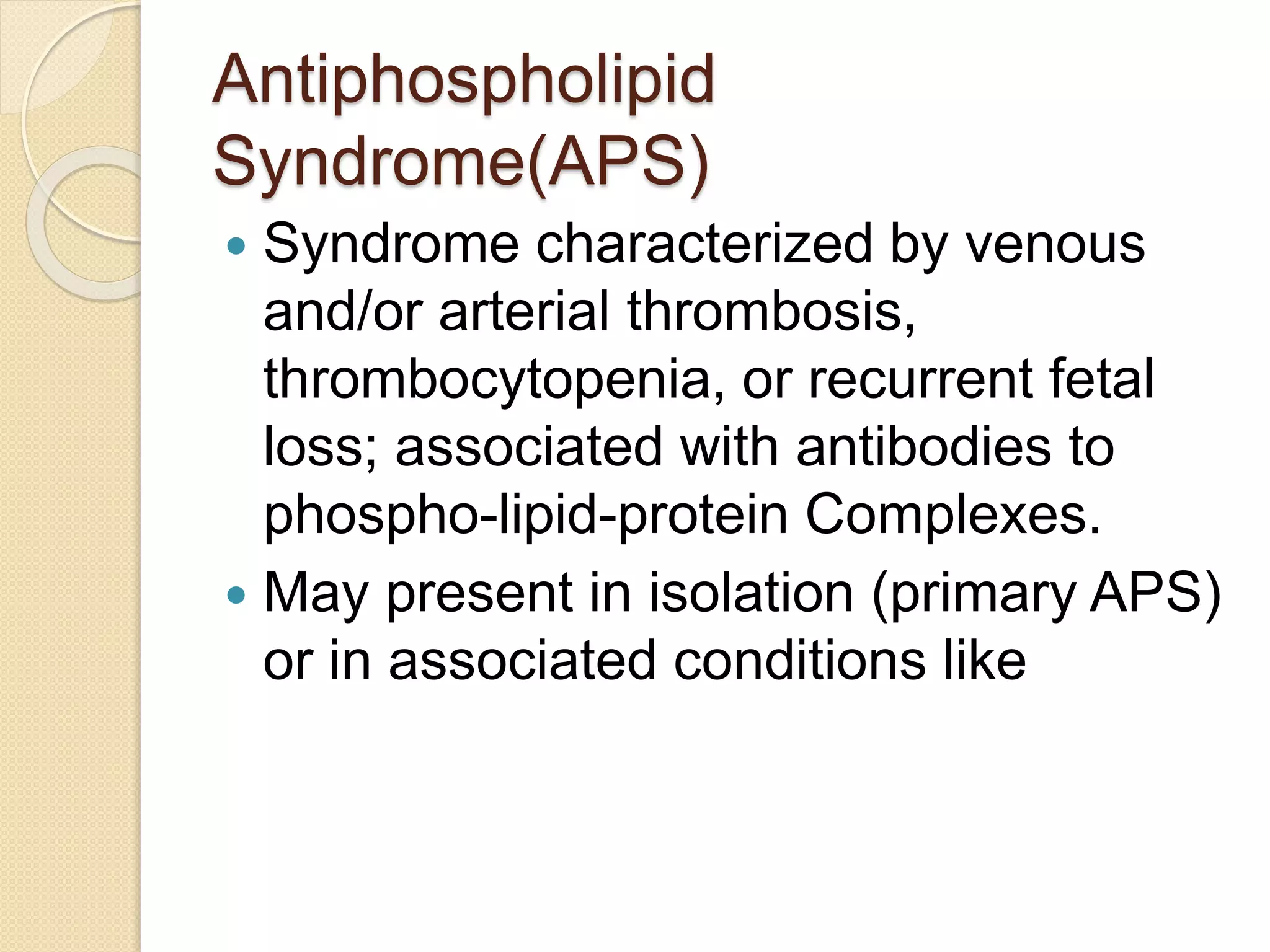 Thrombotic disorders | PPTX