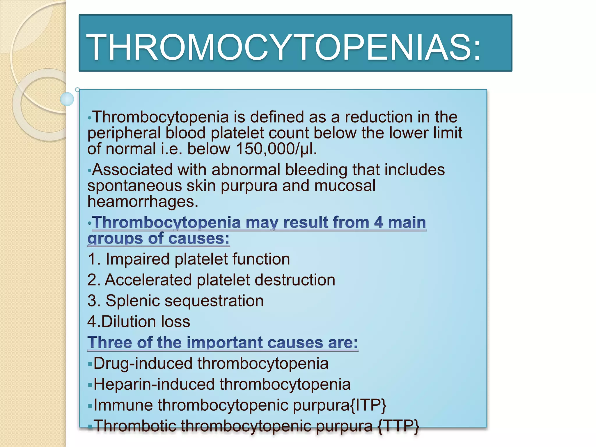 Thrombocytopenias | PPTX