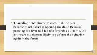 Edward Thorndike law of effect, Theory of Learning, Trial and Error ...
