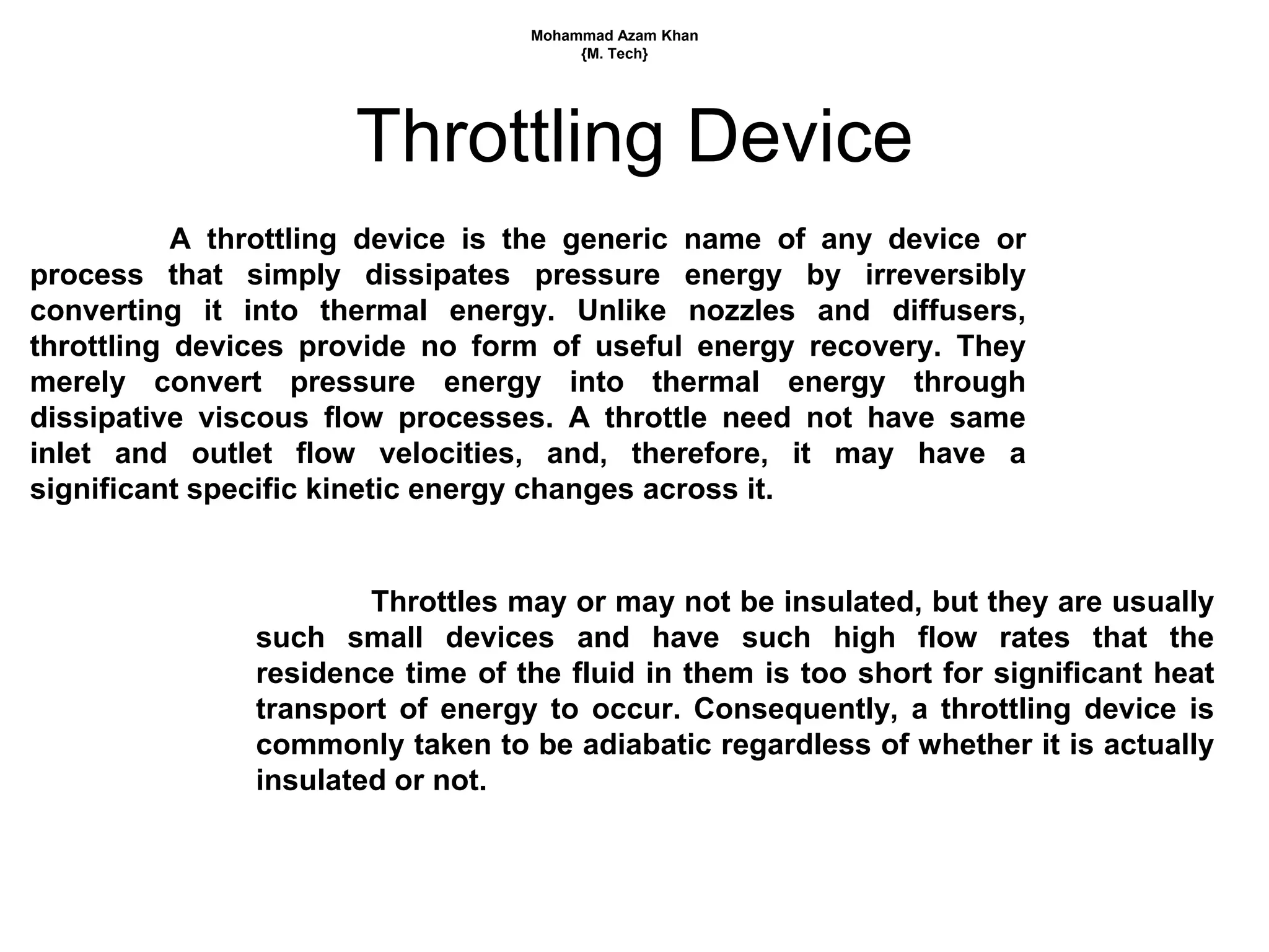 Throttling device (Expansion Valves) | PPTX