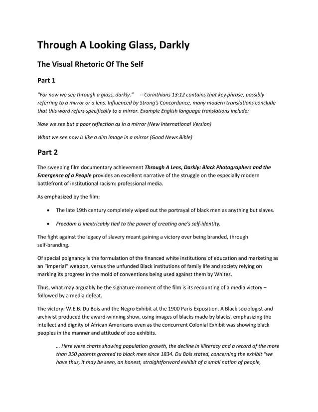 Through A Looking Glass Darkly | PDF | Photography | Arts and Crafts