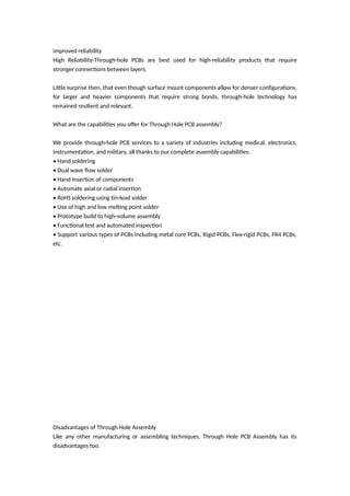 Through Hole PCB Assembly THT PCB Assembly Manufacturer-One-stop ...