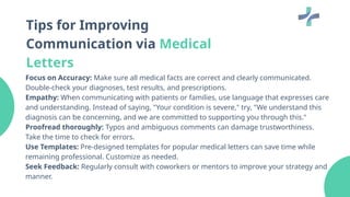 Through Medical Letter Writing Enhancing Communication | PPTX
