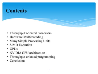 Throughput oriented aarchitectures | PPT