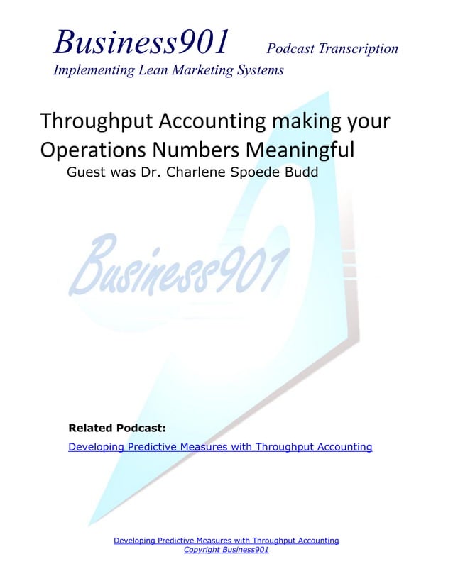 Throughput Accounting | PDF