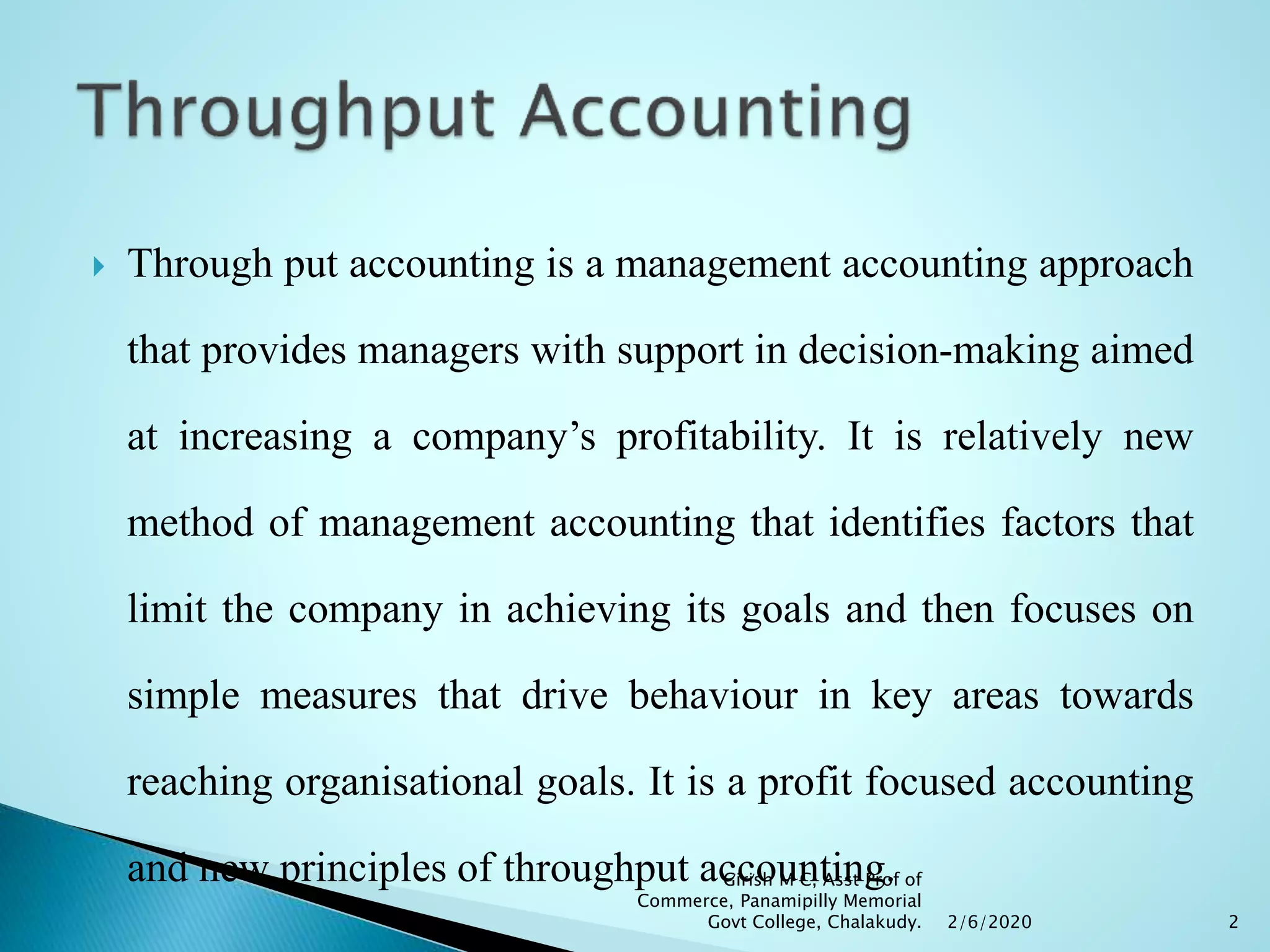 Throughput accounting | PPTX