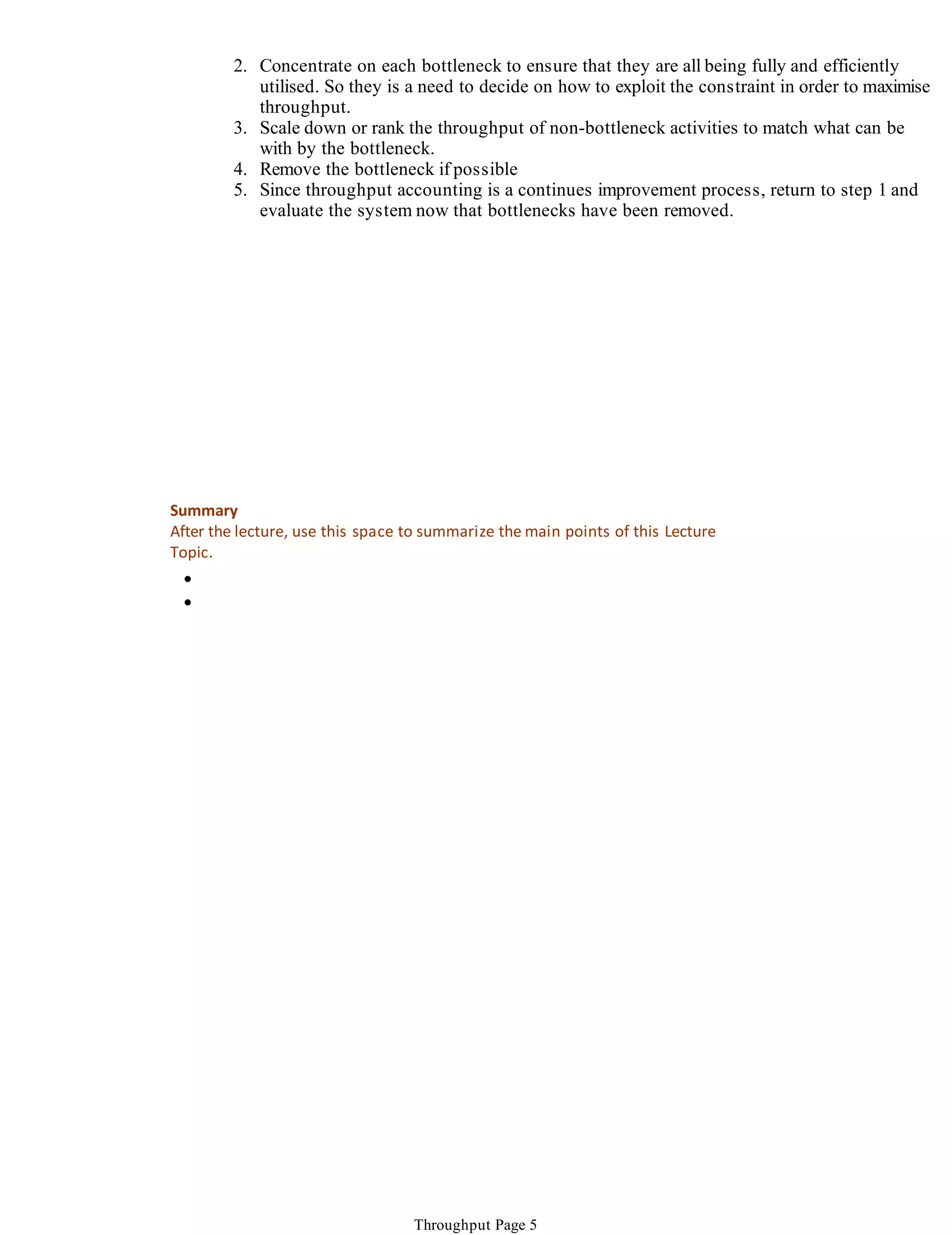 Throughput accounting | PDF