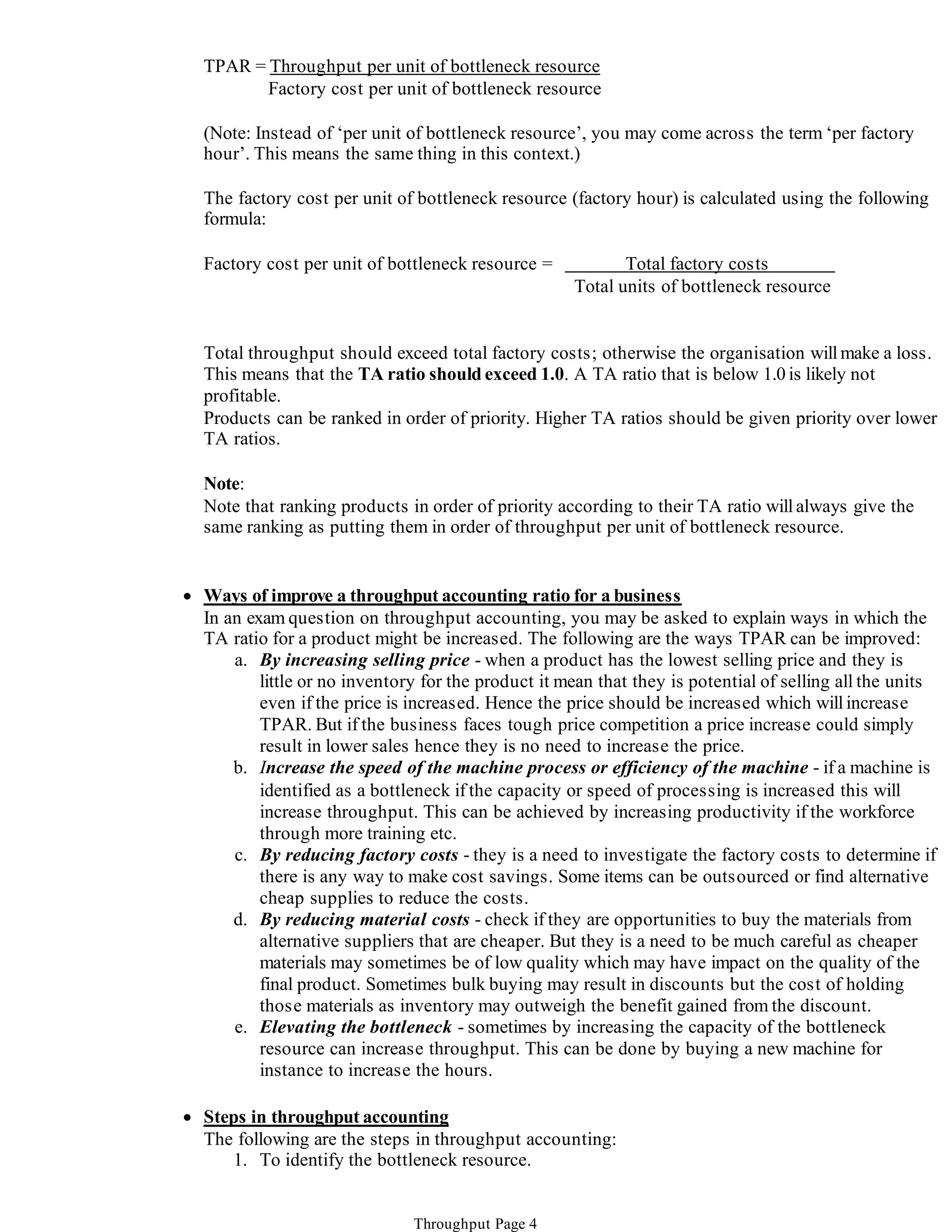 Throughput accounting part 1 | PDF