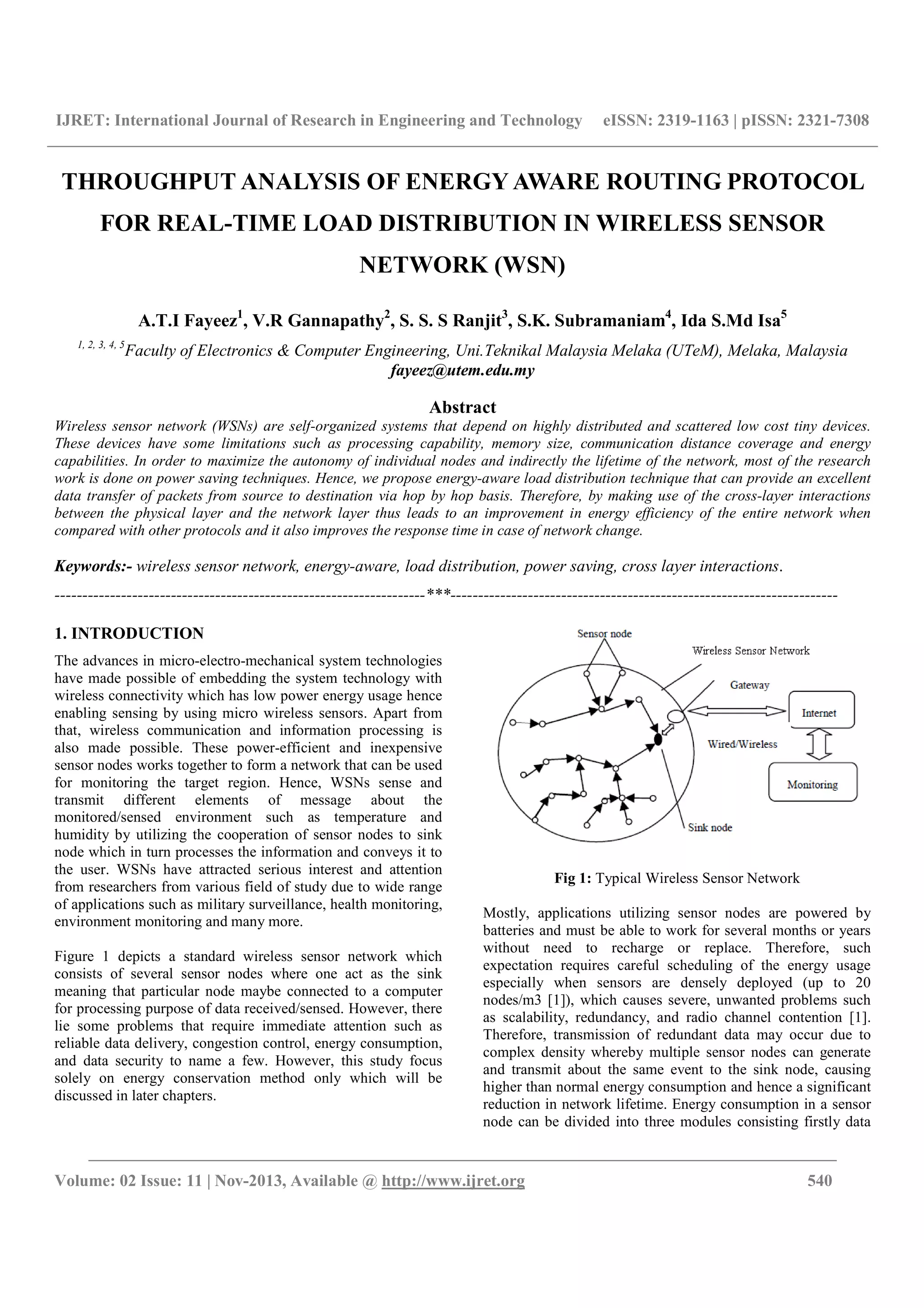 Throughput analysis of energy aware routing protocol | PDF