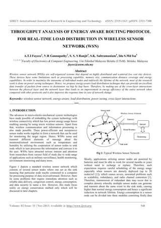 Throughput analysis of energy aware routing protocol | PDF