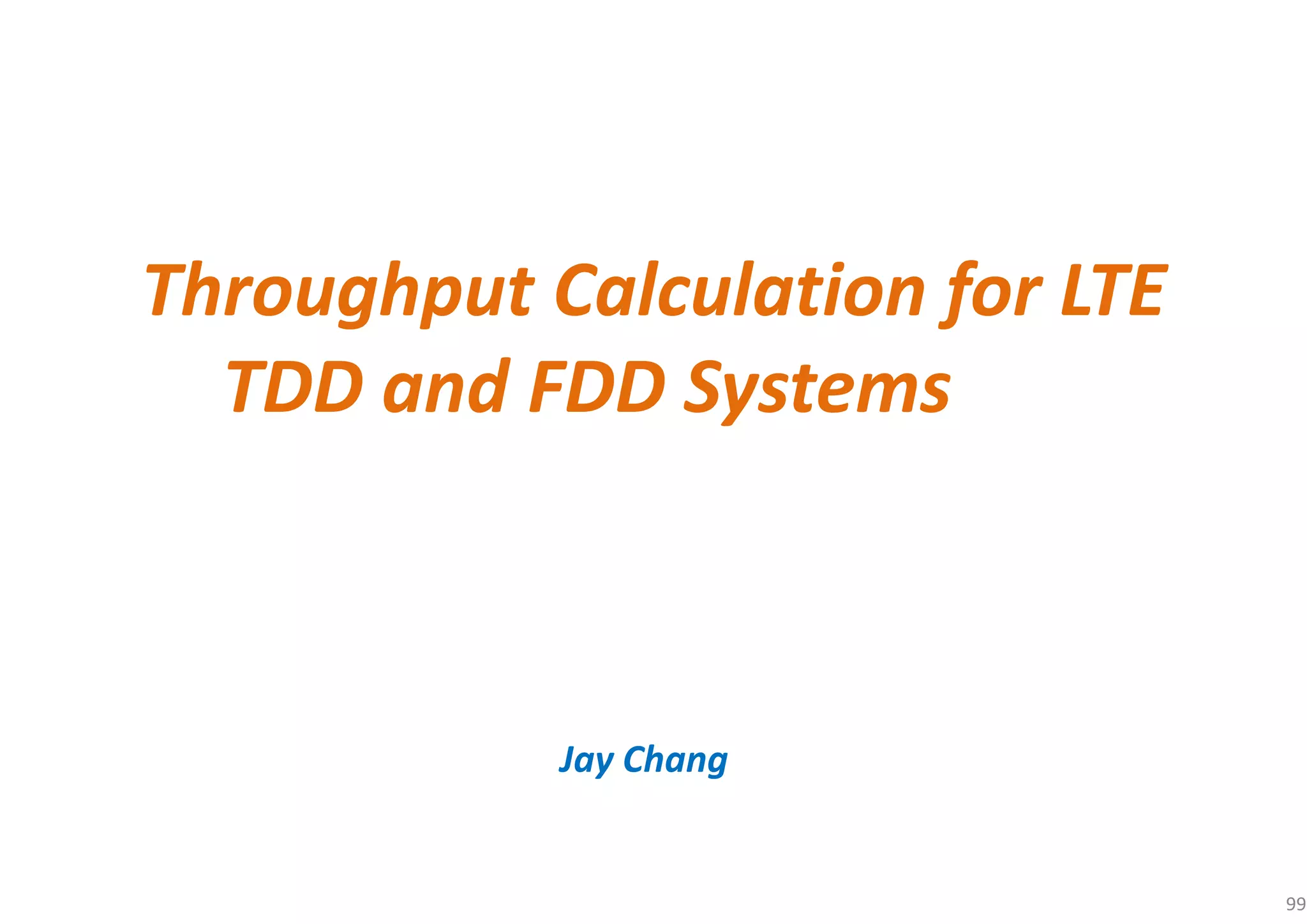 Throughput Calculation For Lte Tdd And Fdd Systems Pdf Computer