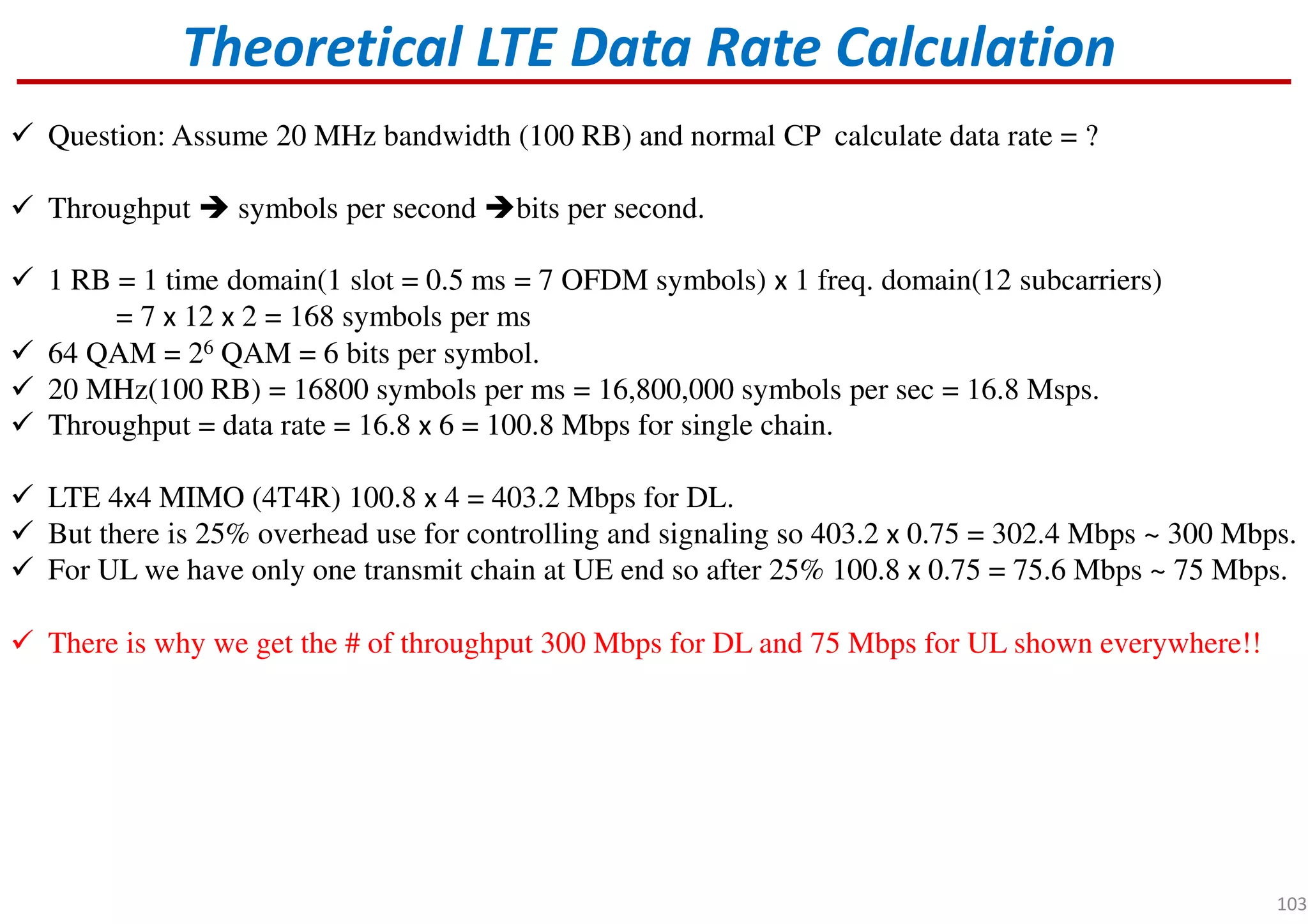 Throughput Calculation For Lte Tdd And Fdd Systems Pdf Computer