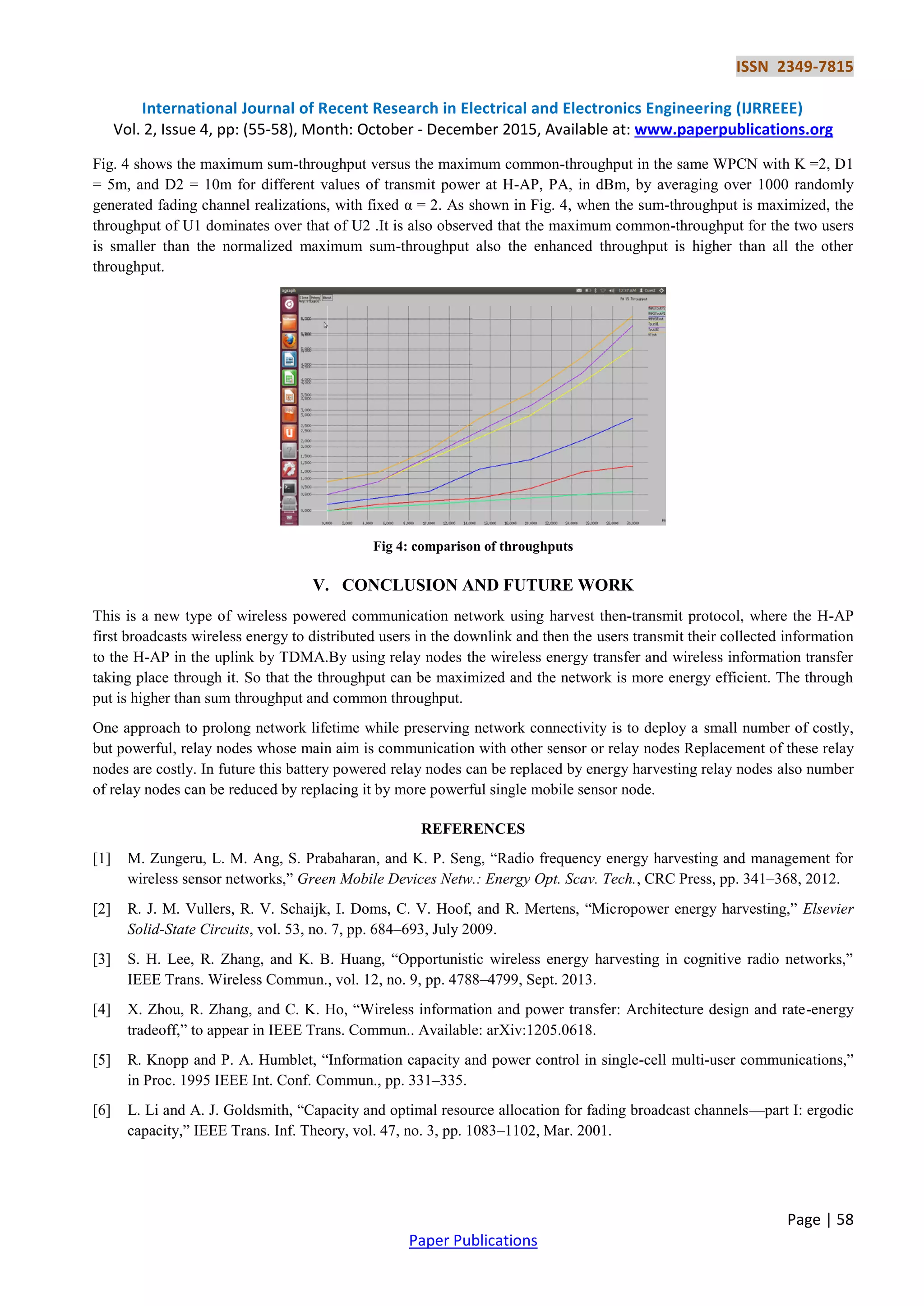 Throughput maximization in multiuser wireless powered communication network by using energy ...