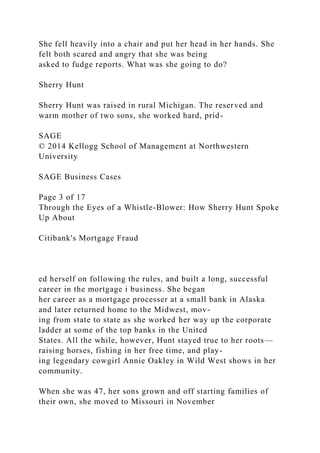 Through the Eyes of a Whistle-Blower How Sherry Hunt Spoke .docx