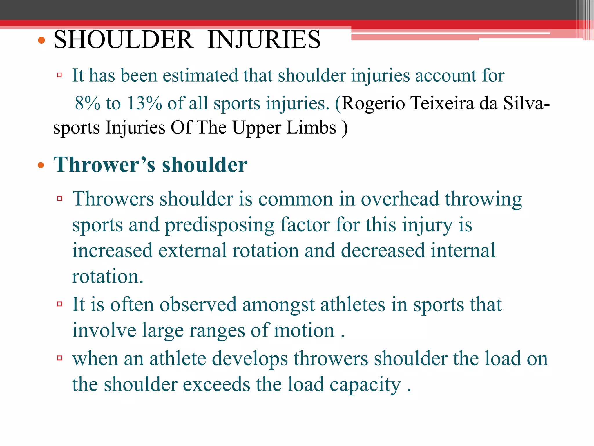 THROWING INJURIES OF UPPER LIMB - MANOJ PRASATH | PPTX