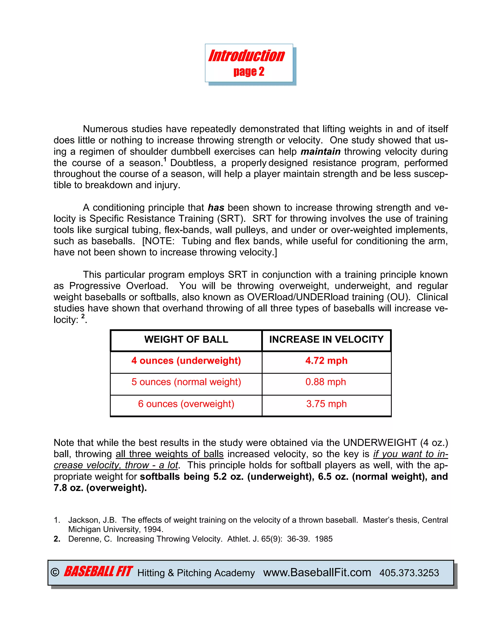 Throwing workouts | PDF