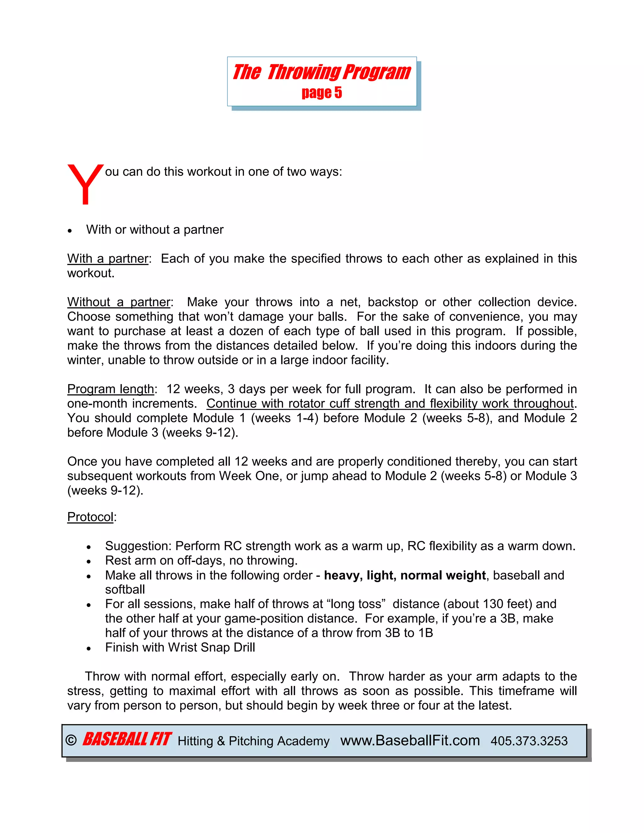 Throwing workouts | PDF