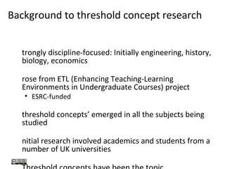 Threshold Concepts | PPT