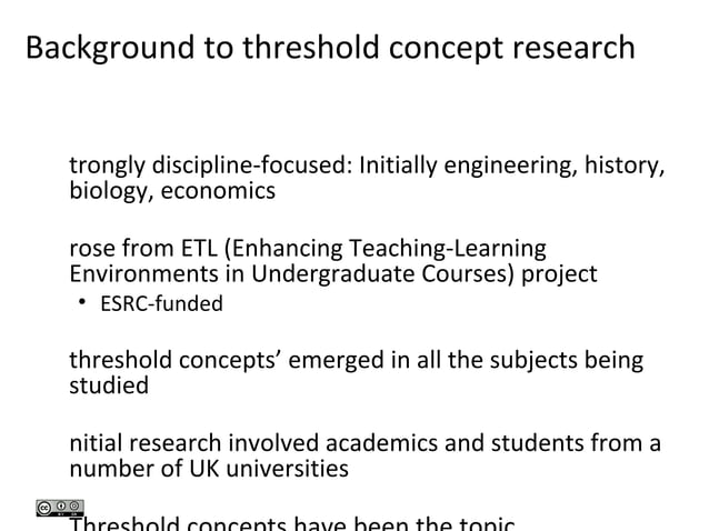 Threshold Concepts | PPT | Education