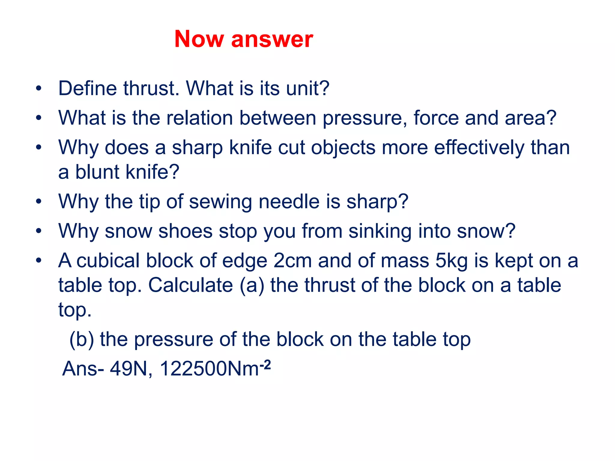 Thrust and pressure with animation | PPTX