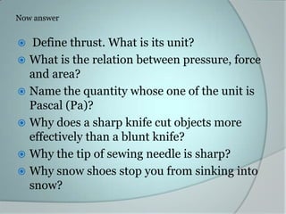 Thrust and pressure ppt | PPTX
