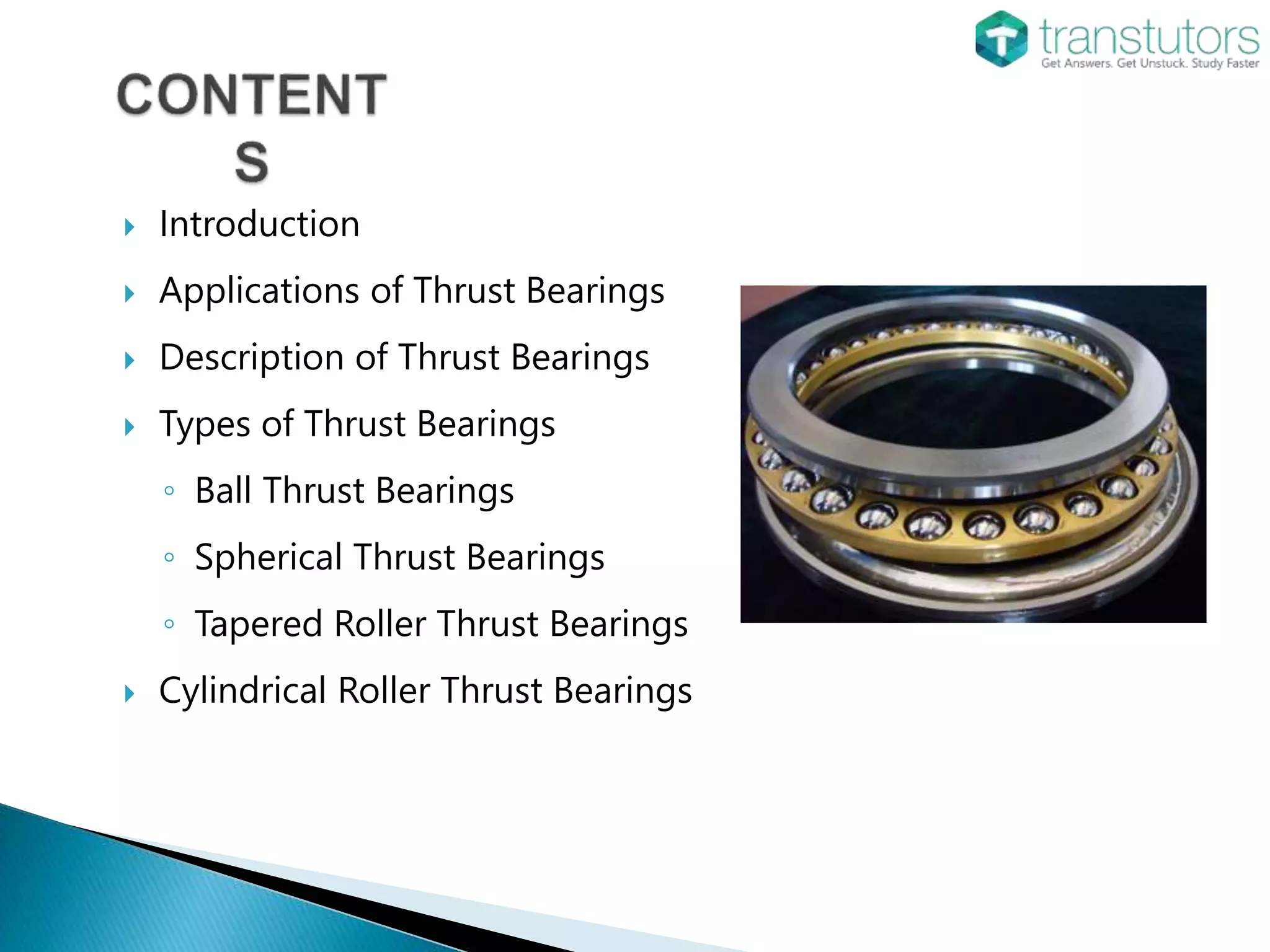 Thrust Bearings | Mechanical Engineering | PPTX