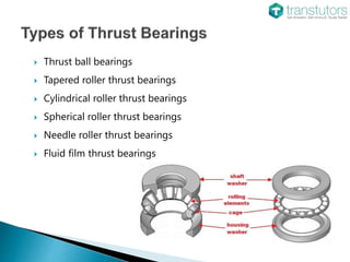 Thrust Bearings | Mechanical Engineering | PPTX