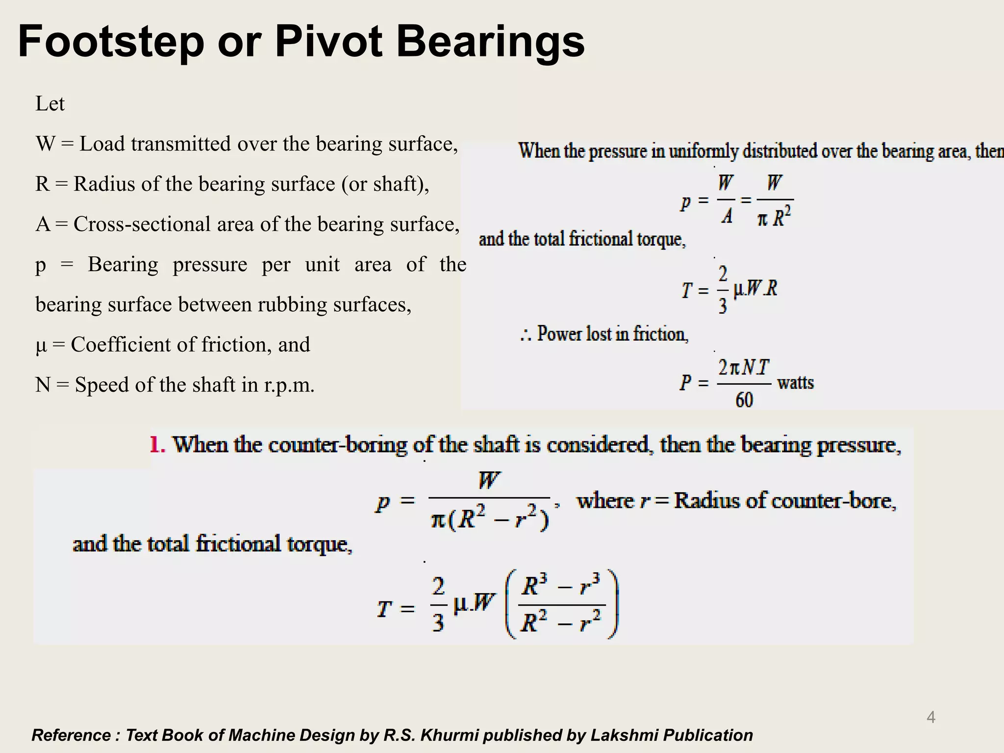 Lecture 5 Thrust bearing (Introduction and Design Procedure) | PDF