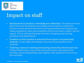 Student Observation of Teaching: Partnerships for individual growth and ...