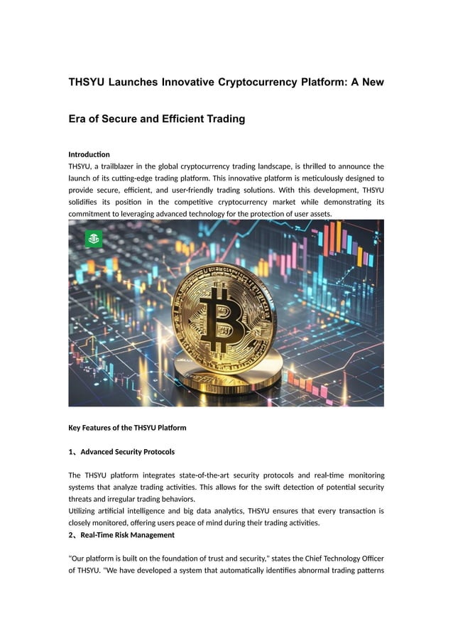 THSYU Launches Innovative Cryptocurrency Platform: A New Era of Secure and Efficient Trading | PDF