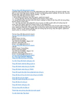 Thủ tục thay đổi đăng ký kinh doanh | PDF | Free Download