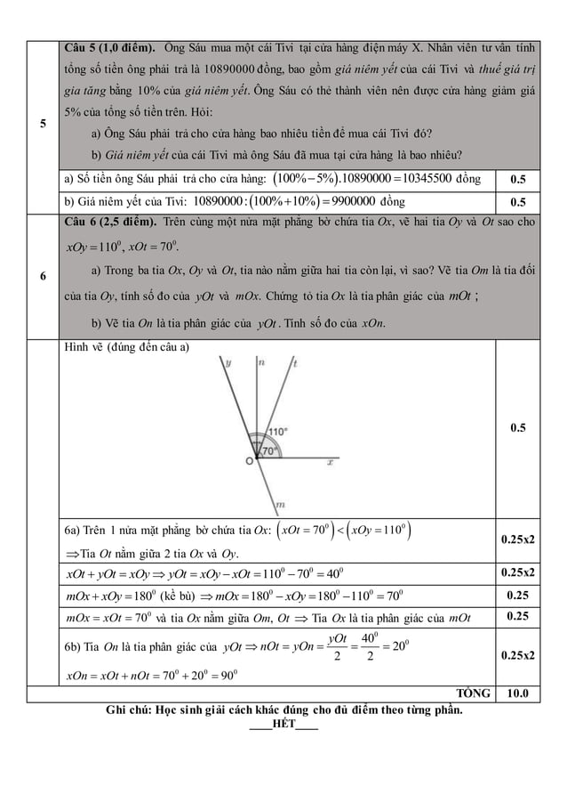 Đề Thi HK2 Toán 6 - THCS Trung Học Thực Hành Sài Gòn | DOCX