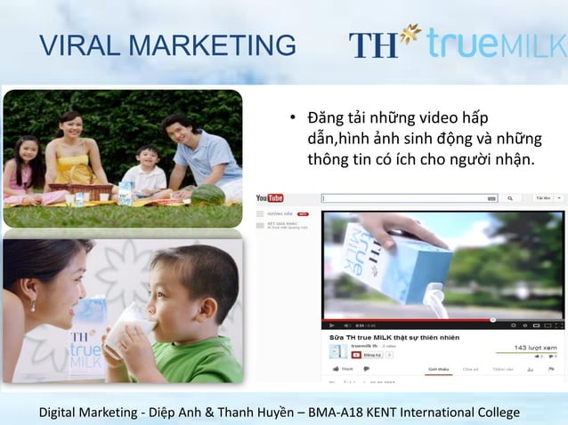 Digital Marketing Th true milk sinh vien Kent | PDF