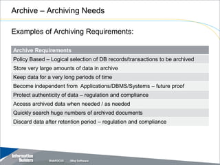 Complex Legacy System Archiving/Data Retention with MongoDB and Xquery ...