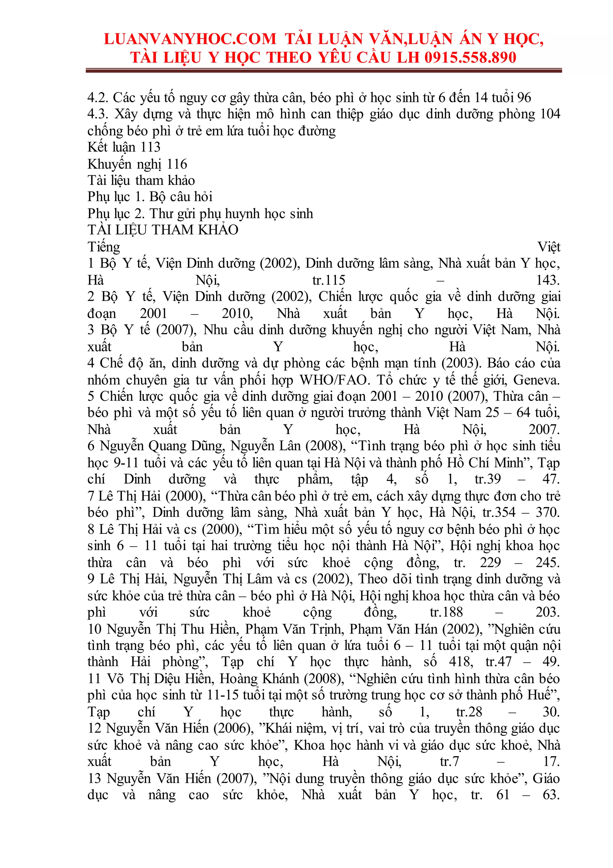 Thua can, beo phi cua mo hinh truyen thong giao duc dinh duong o tre em tu 6 den 14 tuoi tai ha ...
