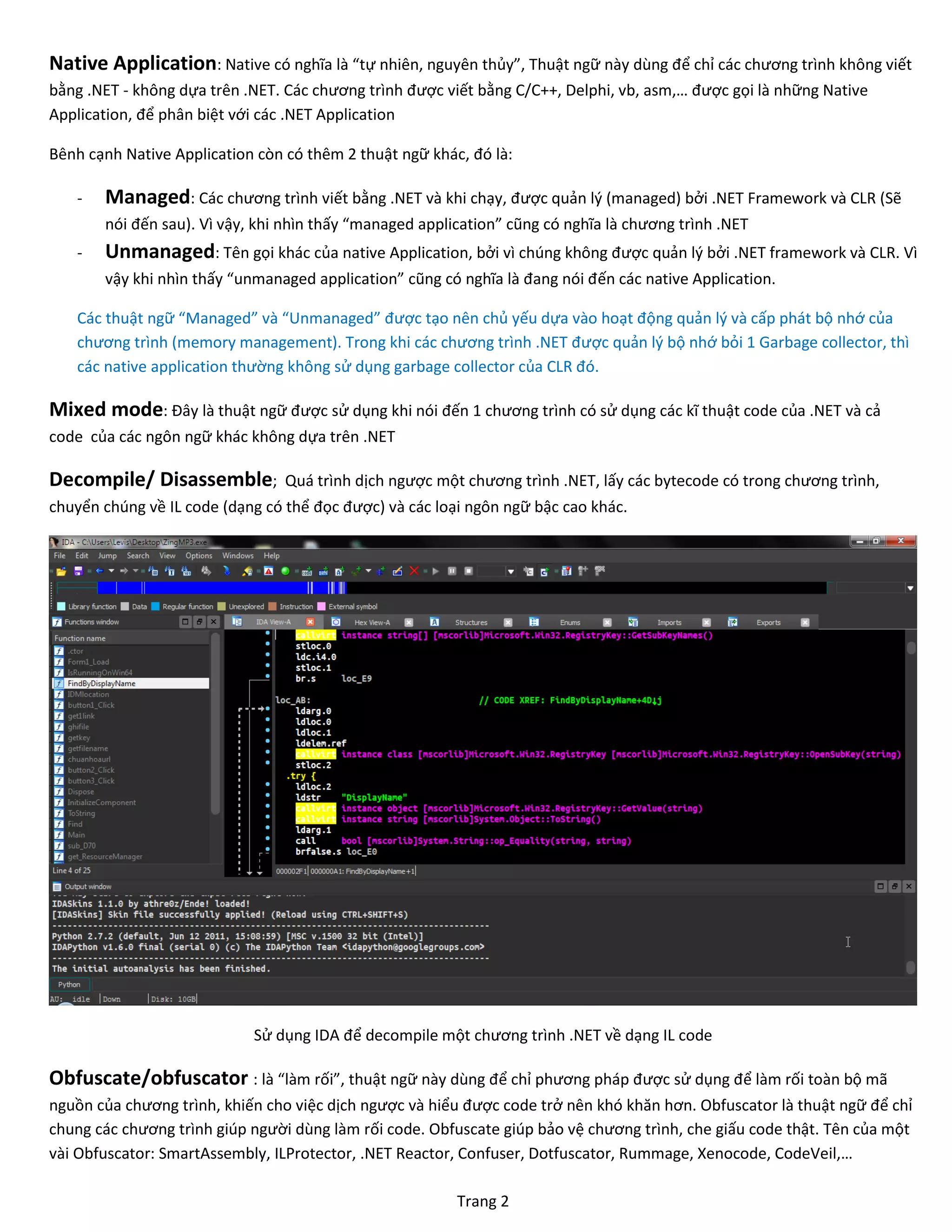 Những thuật ngữ thường gặp trong Reverse Engineering .NET