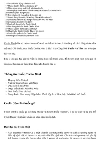 Thuoc Ceelin 30ml: Cong dung va cach dung | PDF
