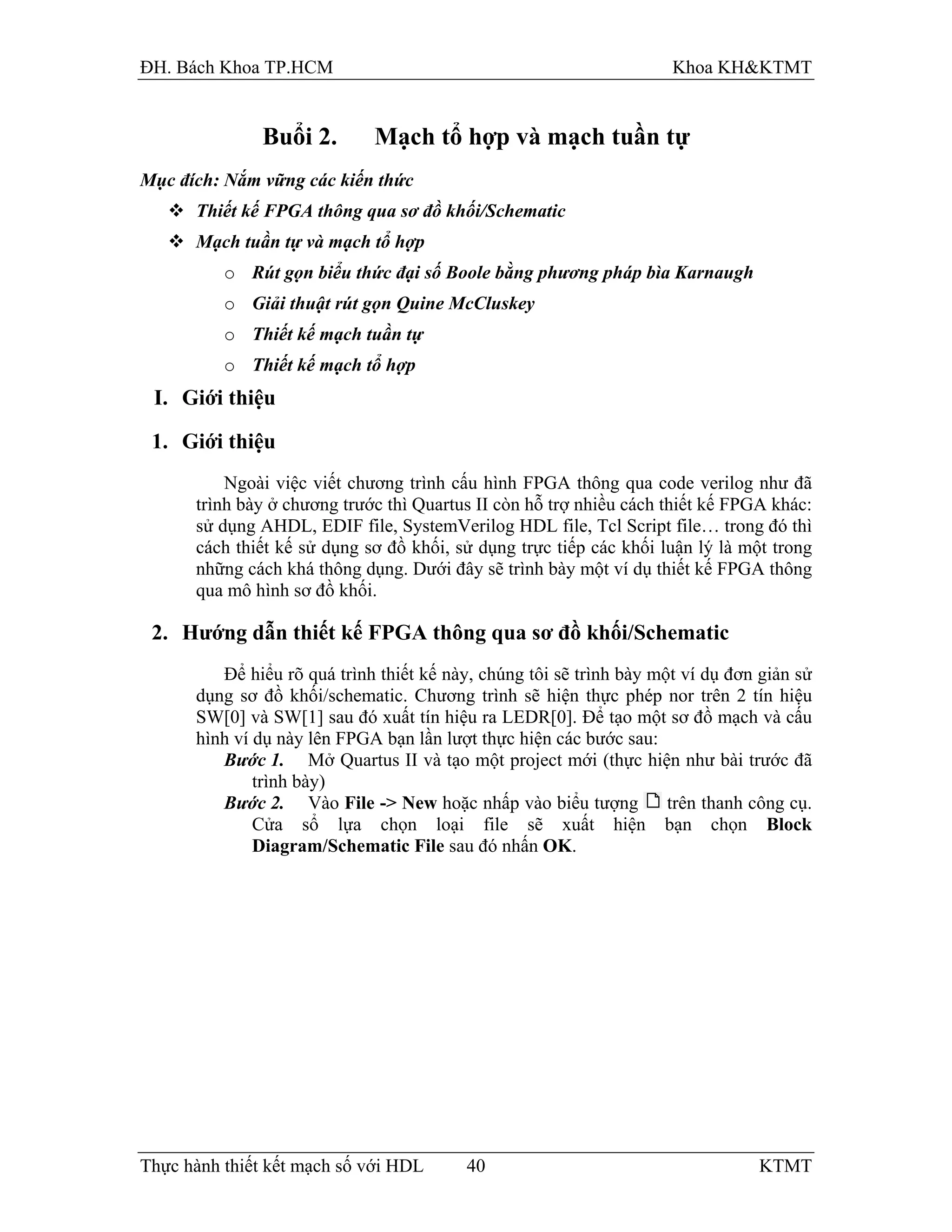 Thuc hanh thiet ke mach so voi hdl student | PDF