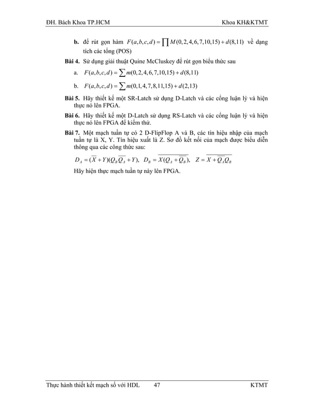 Thuc hanh thiet ke mach so voi hdl student | PDF