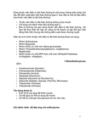 Thuốc hạ đường huyết uống | DOC