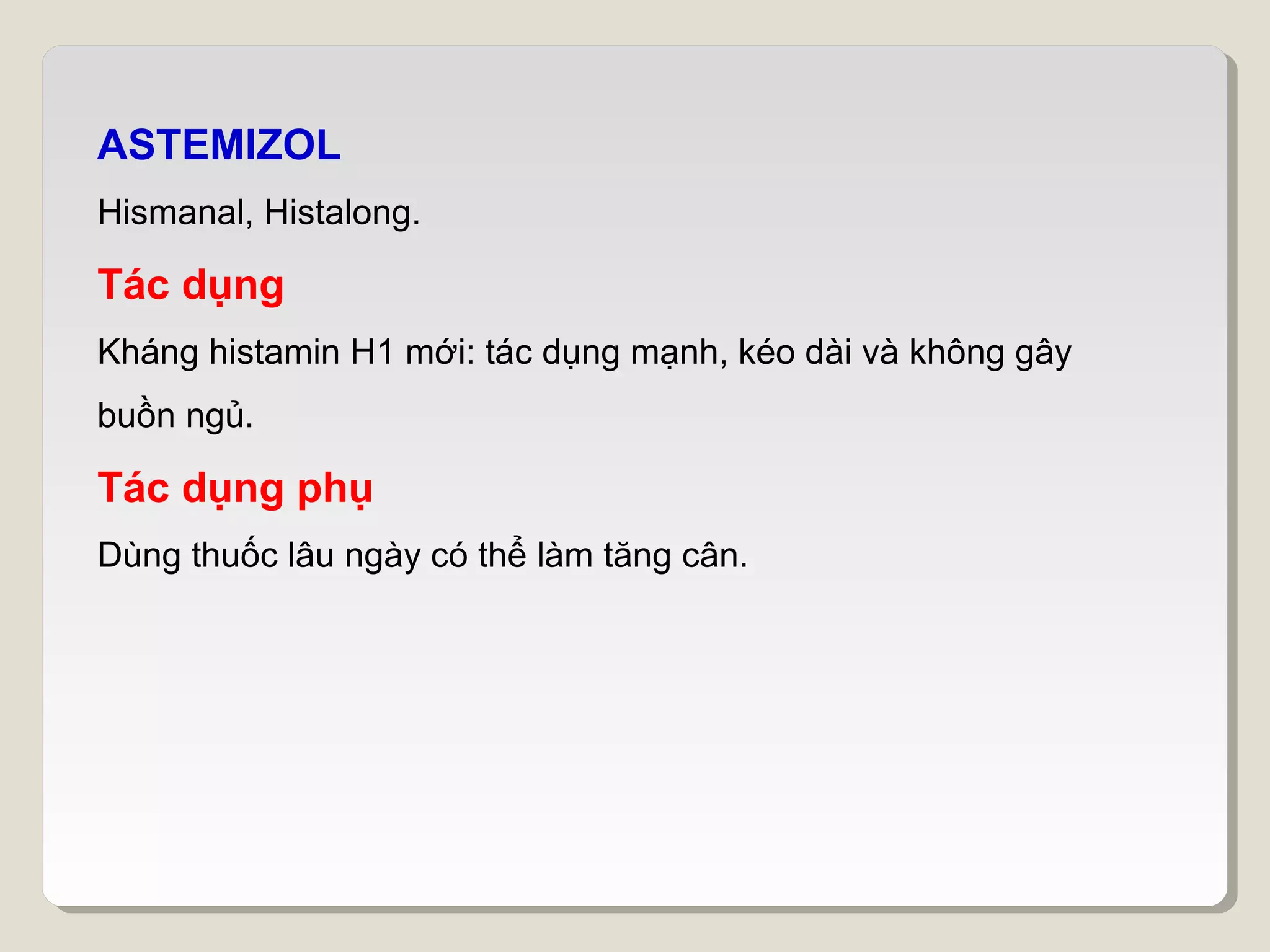 Thuốc kháng histamin | PPT